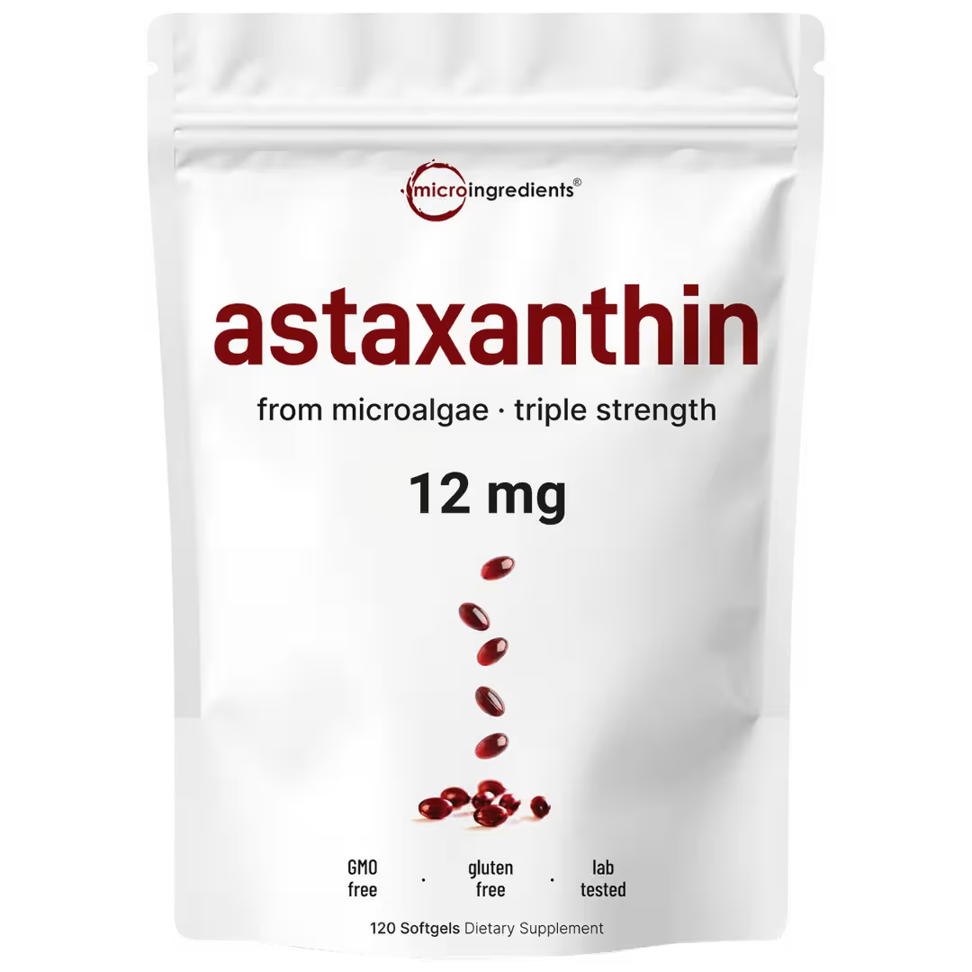 Micro Ingredients Astaxanthin 12mg, 120 softgels REJUVENECER – Store CO